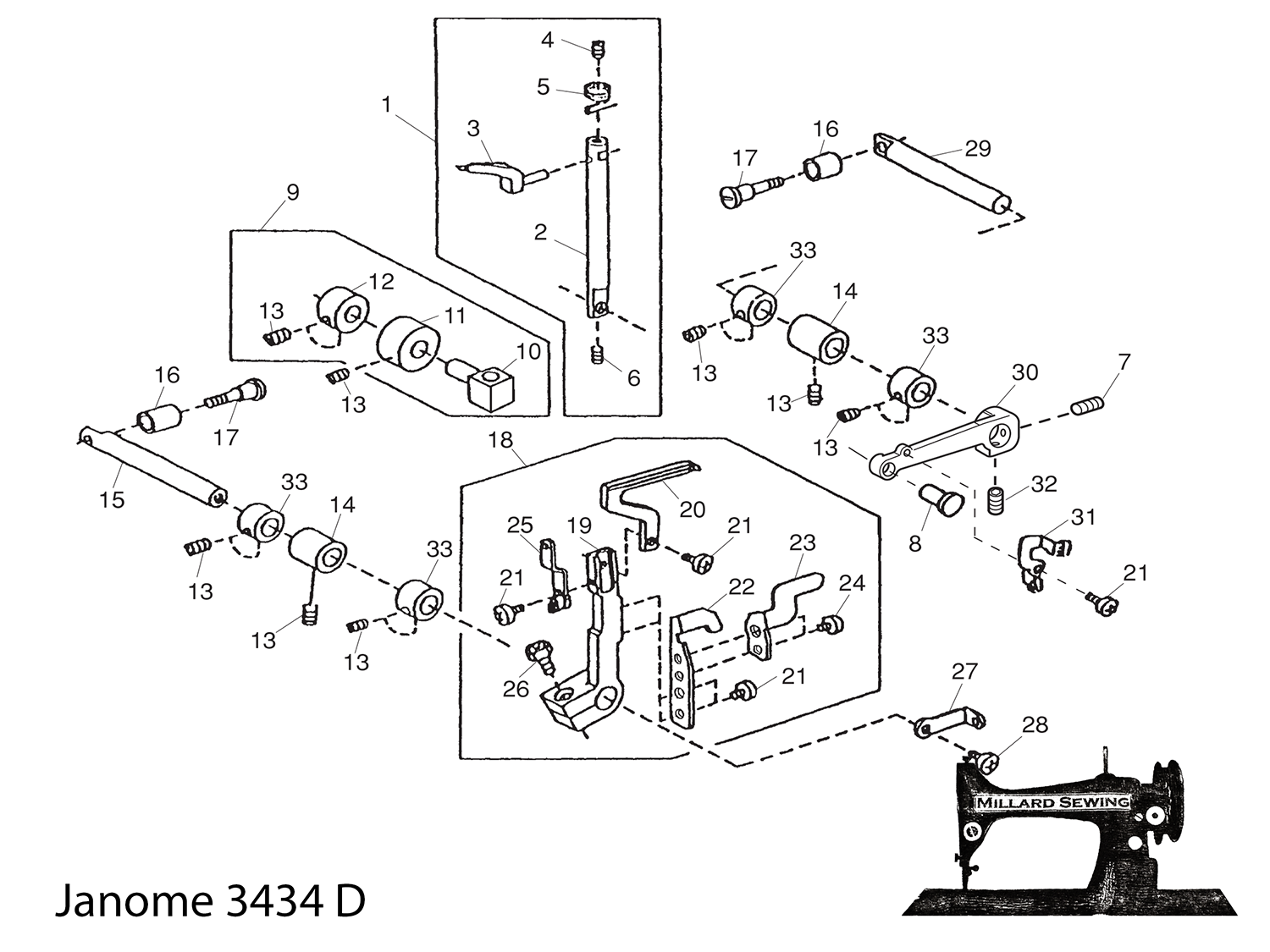 Janome 3434D Diagram 11 – Millard Sewing Center