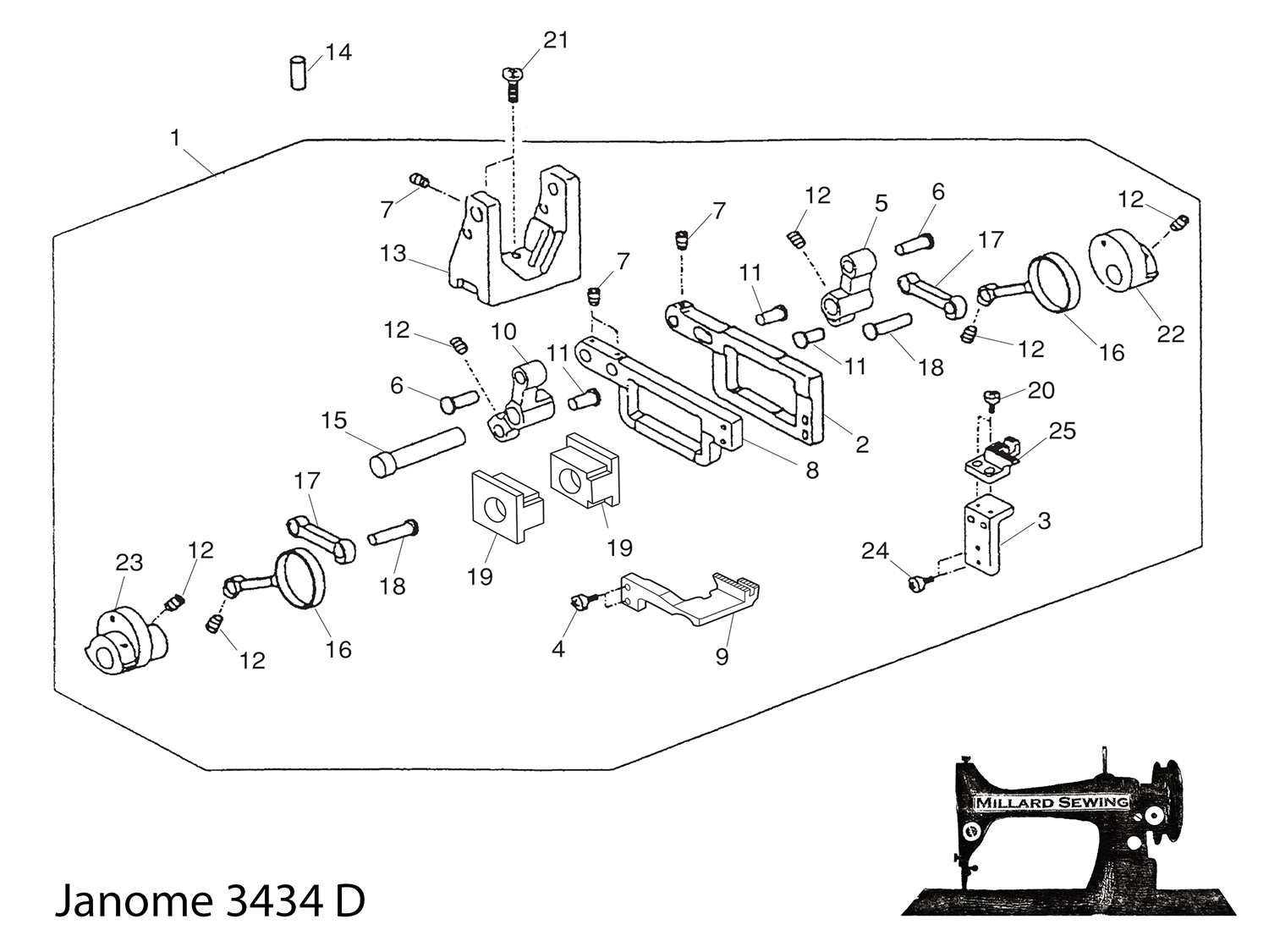 Janome 3434D Diagram 15 – Millard Sewing Center